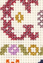 Traditional Alphabet sampler cross stitch kit in vibrant colours