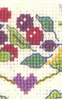 Ruby Wedding anniversary cross stitch kit in gemstone colours