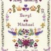 Ruby Wedding anniversary cross stitch kit in gemstone colours